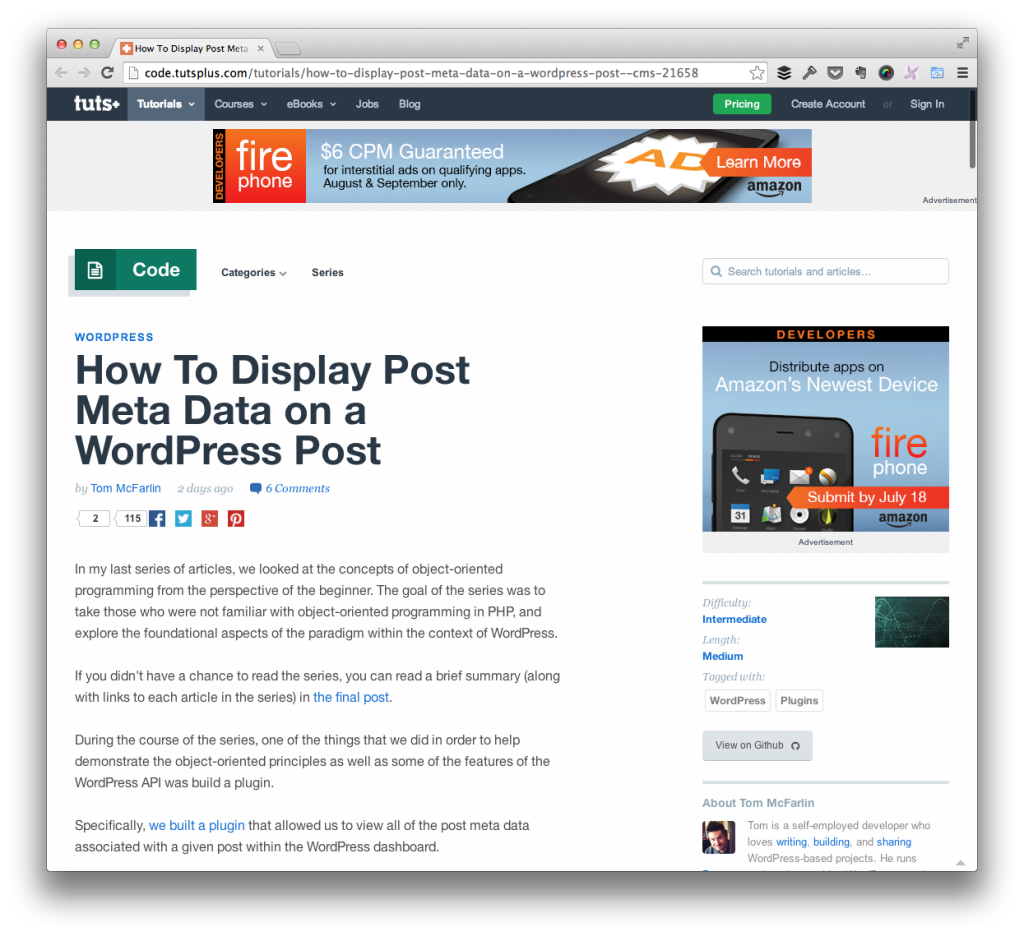 Publicly Display Post Meta Data In WordPress Tom McFarlin