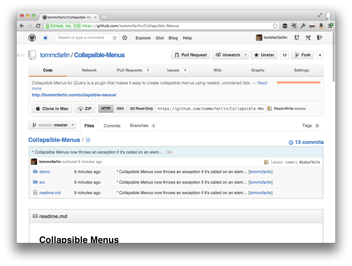 Collapsible Menus For jQuery 1.1 | Tom McFarlin