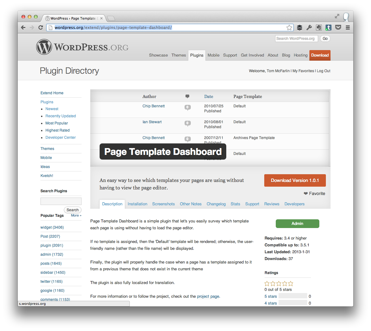 View Page Templates in The WordPress Dashboard - Tom McFarlin | Tom ...