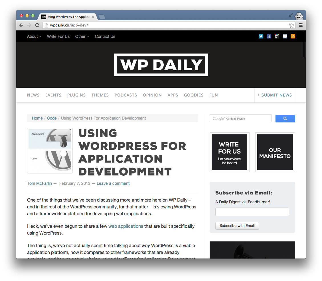 WordPress For Application Development | Tom McFarlin