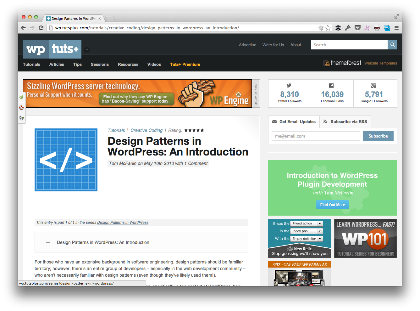 An Introduction To Design Patterns in WordPress | Tom McFarlin