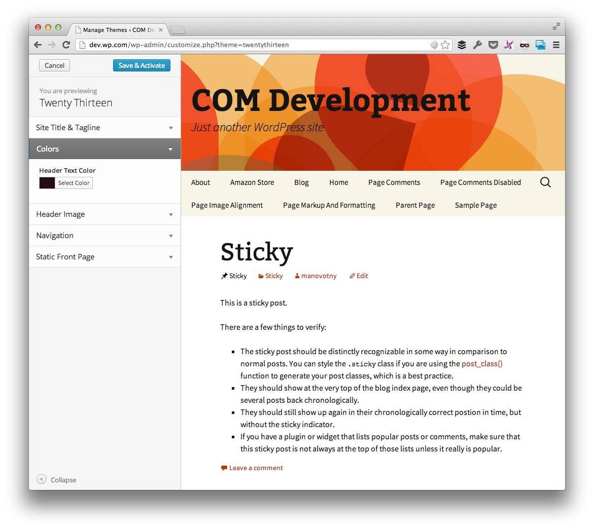 Wordpress Theme Customizer New Setting Old Section Tom Mcfarlin