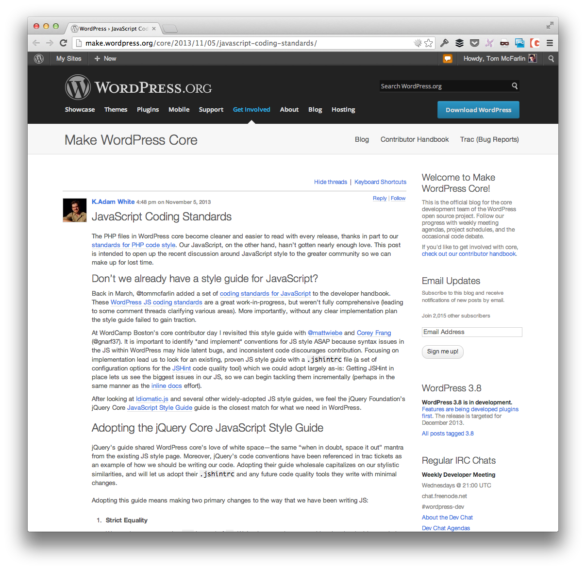 Updating The The Wordpress Javascript Coding Standards Tom Mcfarlin 8055