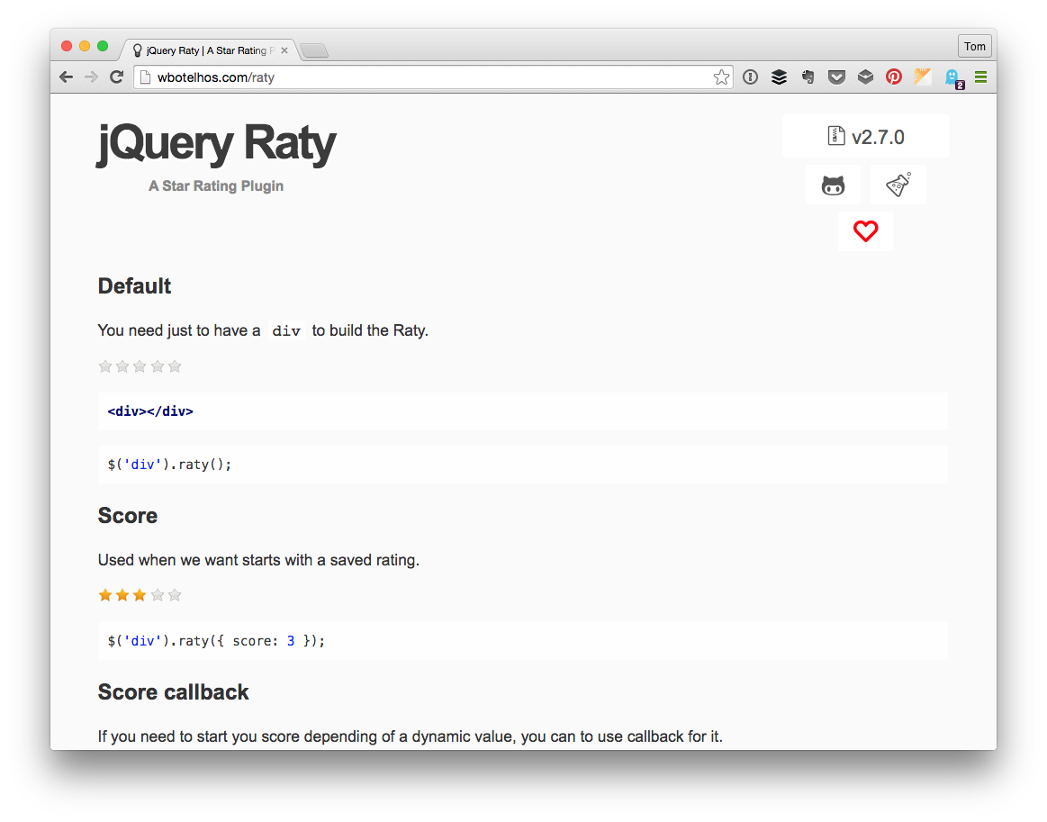 jQuery Raty For Star Ratings | Tom McFarlin