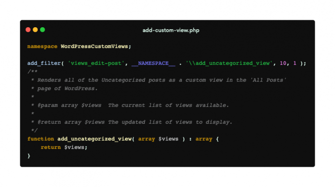 Add a Custom View to the All Posts Screen | Tom McFarlin