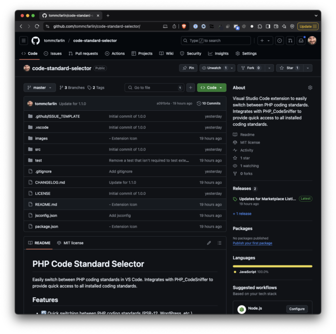 Code Standard Selector for Visual Studio Code | Tom McFarlin